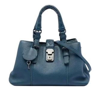 Bottega Veneta unisex, Pre-owned, Bleu, Taille: ONE Size Pre-owned Small Roma Satchel