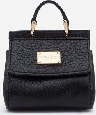 Dolce & Gabbana Schl&uuml;sselanh&auml;nger Sicily Aus Kalbsleder - Frau Schwarz Onesize