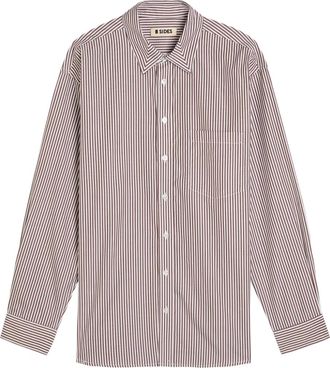 B Sides chemise Nolan &agrave; rayures - Marron