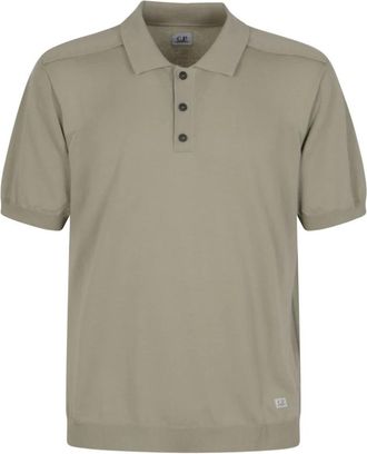 C.P. Company C.p. Company, Homme, Tops, Beige, Taille: L Pull Polo &agrave; Manches Courtes en Coton Sea Island