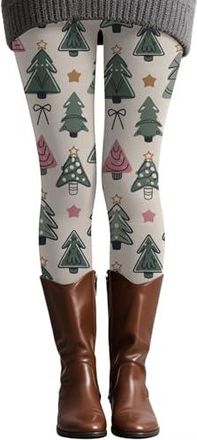 Generic Pantalon de pyjama de No&euml;l pour femme - Imprim&eacute; P&egrave;re No&euml;l - Taille &eacute;lastique - Doux et confortable - Longueur cheville - Legging de No&euml;l anti-cellulit