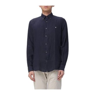 Brooksfield Chemise en lin &agrave; col italien 202A.s034 - Homme - Chemises - Bleu - Taille: 5XL