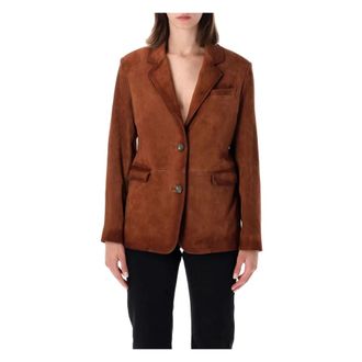 Golden Goose Journey Leather Jacket - Femme - Vestes - Brun - Taille: 38 FR