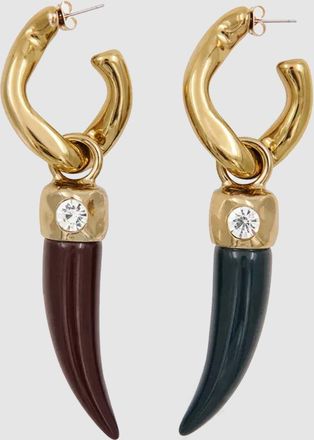 Essentiel Boucles dOreilles Kostume Brun Vert Fonc&eacute;