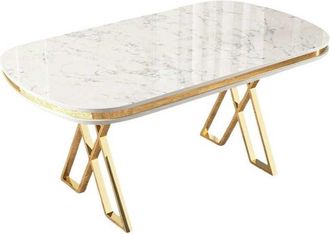 Asir Group LLC Table de repas ovale pieds en croix Zae