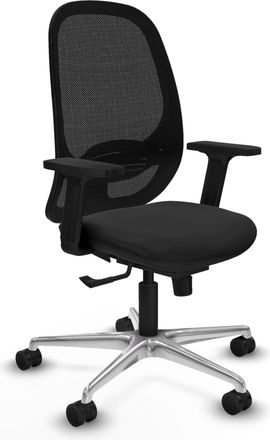 Piqueras y Crespo B&uuml;rodrehstuhl, schwarz, mit 2D-Armlehnen, h&ouml;henverstellbare Lendenwirbelst&uuml;tze, ausgestattet mit 3 Positionen und Schneidschaum, mit 65 mm Nylon-Rolle