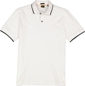 Boss Orange by Hugo Boss BOSS Orange Herren Polo-Shirt weiß Baumwoll-Piqué