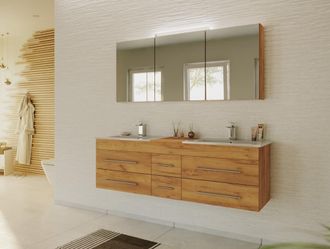 Magnolia Home Badm&ouml;belset Roma XL 2-teilig mit Spiegelschrank