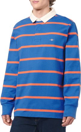 GANT Herren Thin Stripe Heavy Rugger Polohemd, Rich Blue, XXL EU