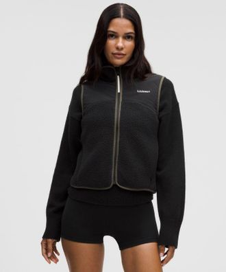 lululemon High-Pile Vest pour Femmes - Noir/Brun/Vert - Taille XL