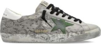 Golden Goose Stempeldruck Super-Star Sneakers - - Shoes - Herren - Grau - 41 EU