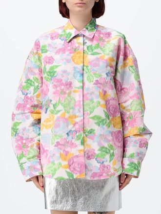 Msgm Chemise relaxed fit &agrave; imprim&eacute; floral en cr&ecirc;pe avec col fran&ccedil;ais