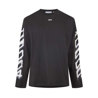Off-white Off White - T-Shirt f&uuml;r Herren, Lang&auml;rmlig (Schwarz)