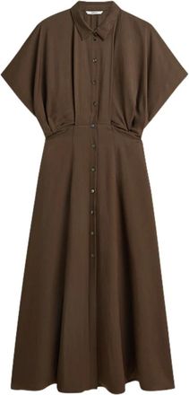 Summum Button Down Light Twill Dress - - Dresses - Damen - Braun - S