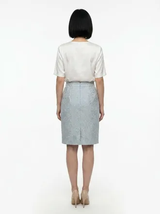 Dolce & Gabbana Womens Light Blue Polyester Midi Skirt
