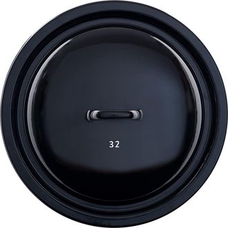 Riess 0262-017, Deckel 32, CLASSIC - RIESEN UND ZWERGE, Durchmesser 32 cm, Höhe 6.5cm, Emaille, schwarz Kochdeckel