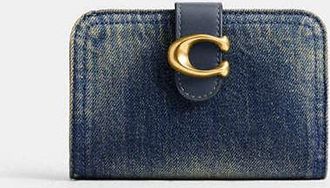 Coach Tabby Portemonnaie Aus Denim Im Used-Look