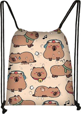 Generic Capybara-Rucksack - Niedlicher Tier-Turnbeutel, leichter Reisebeutel, strapazierf&auml;hige, wasserabweisende Sporttasche, weiche Schultertasche | f&uuml;r Kind