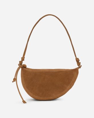 Arket Halbmondf&ouml;rmige Tasche Aus Veloursleder -Braun