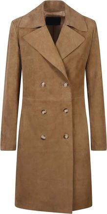 Dondup Femme, Manteaux, Brun, Taille: 40 FR Double-Breasted Coat
