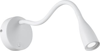 Eglo LED Wandlampe Olivandino, Schwanenhals Leselampe zur Wandmontage, Bettlampe Wand mit Schalter, Wandleuchte Schlafzimmer, Metall und Kunststoff in Wei&szlig;