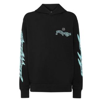 Philipp Plein Homme, Sweatshirts et sweats &agrave; capuche, Noir, Taille: 2XL Sweat &agrave; capuche SweaT-shirt LS Racing Club