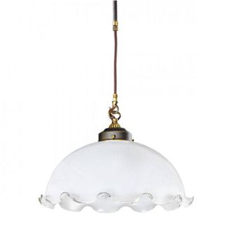 Kolarz Kolarz - nonna - Suspension d&ocirc;me en verre de style cottage, laiton antique mat, 1x E27