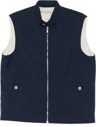 Eleventy Homme, Vestes, Bleu, Taille: S Gilet en m&eacute;lange de laine