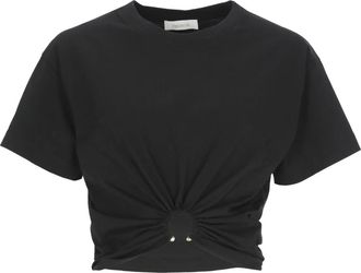 Paco Rabanne Femme, Tops, Noir, Taille: 38 FR T-shirt en coton &agrave; col rond