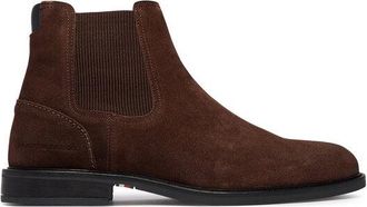 Tommy Hilfiger Klassische Stiefeletten Corporate Dressy Suede Chelsea FM0FM05953 Braun