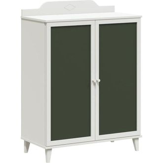 vidaXL Kreidekasten mit Regal mit Speicher mit T&uuml;r Wei&szlig; Holzwerkstoff vidaXL