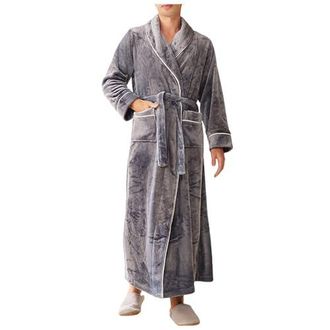 Generic Pyjama pour homme - Ensemble pyjama - Peignoir dhiver - Gants de toilette pour homme - Grande taille - Peignoir long dhiver f25