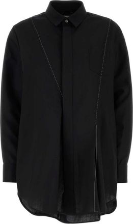 sacai Femme, Blouses et Chemises, Noir, Taille: 38 FR Suiting Shirt