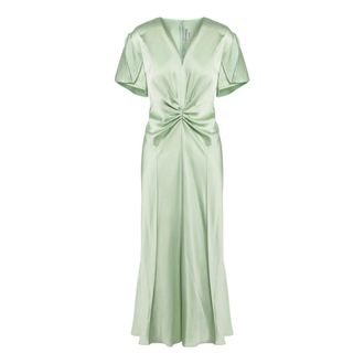 Victoria Beckham Femme, Robes, Vert, Taille: 36 FR Robe Midi &agrave; Volants