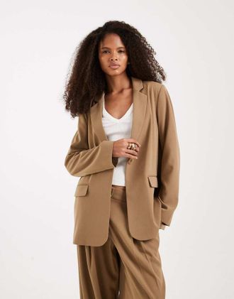 Vero Moda Blazer densemble ample &agrave; dos ouvert &agrave; assortir - Beige-Neutre