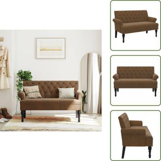 vidaXL The Living Store - Banc avec dossier marron 120x62x75,5 cm similicuir daim - Banc Design - Banc Salle &agrave; Manger - Banc Moderne - Banc Cuir Faux