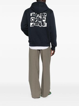 Arte Cotton-Jersey Hooded Hoodie - Blue