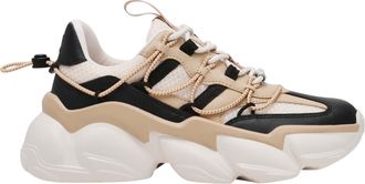 Steve Madden Spectator Sneaker f&uuml;r Damen, Zum Schn&uuml;ren, Klobige Plattform (Schwarz Silber)