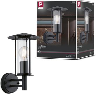 Paulmann 94398 Außenleuchte Außenwandleuchte Classic IP44 dimmbar Außenbeleuchtung Dunkelgrau Außenlampe Metall, Glas Gartenlampe E27