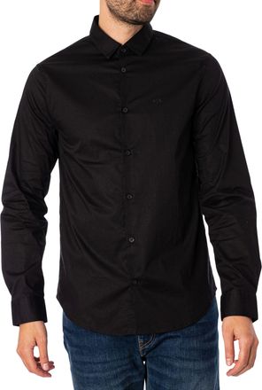 A|X Armani Exchange Mens Popeline Stretch Black,L
