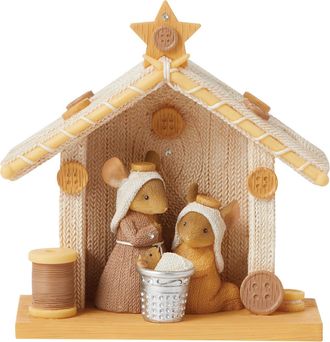 Enesco Schwänze mit Herz, Weihnachtsfiguren-Set Die Heilige Familie, 10 cm, Mehrfarbig