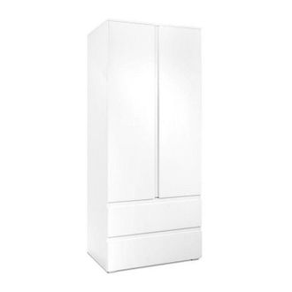 Calicosy Calicosy - Armoire Image 60A - 2 portes battantes - 2 tiroirs - Blanc
