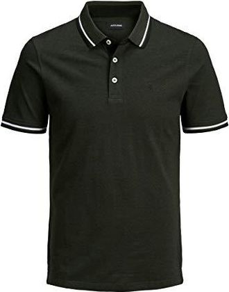 Jack & Jones Polo Slim fit Homme JJEPAULOS uni Chemise été col Polo Manche Courte Coton piqué Basique, Couleurs:Marron, Size:XS