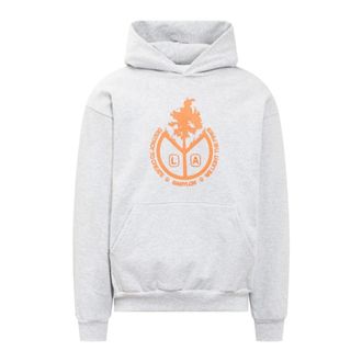 BABYLON Homme, Sweatshirts et sweats à capuche, Gris, Taille: XL Logo Print Hooded SweaT-shirt