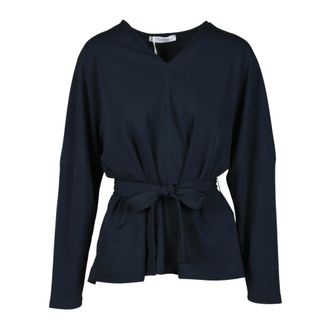 Max Mara Freizeitbluse aus Triacetat-Polyester-Mix - - Blouses & Shirts - Damen - Blau - M