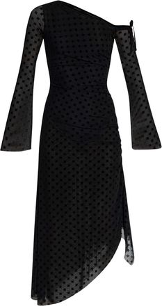 Misbhv Midikleid mit beflocktem Logo - Schwarz