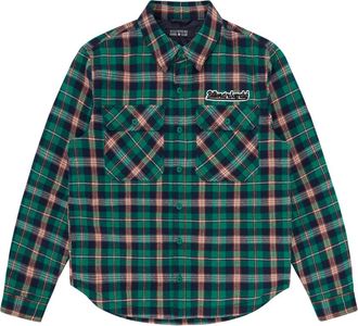 Billionaire Boys Club Homme, Vestes, Vert, Taille: XL Overshirt &agrave; Carreaux avec Logo Brod&eacute;