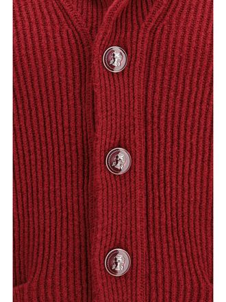 Brunello Cucinelli Ribbed Cotton Cardigan - Red