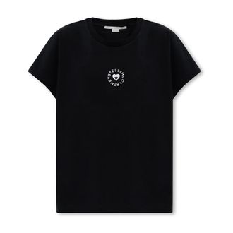 Stella McCartney Femme, Tops, Noir, Taille: 34 FR T-shirt avec logo