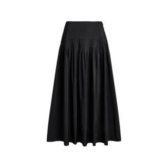 Ralph Lauren Pleated Flared Maxi Skirt